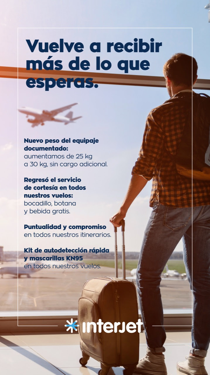Interjet incrementa el peso de equipaje documentado de forma gratuita ...