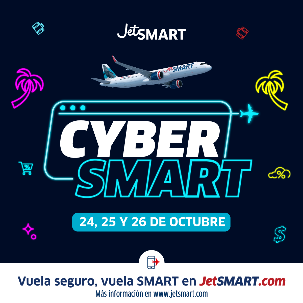 JetSMART se une al CyberLunes con promociones de locura - AeroErmo