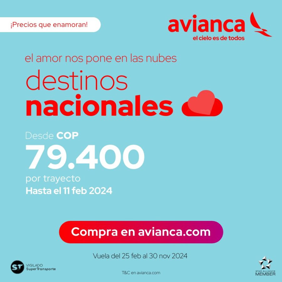 Avianca celebra San Valentín con tarifas desde los COP 79,400 - AeroErmo